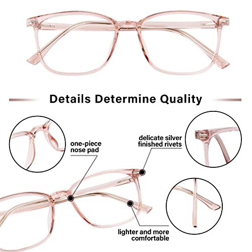 FONHCOO Blue Light Blocking Glasses Women Men TR90 Fashion Round Frame Transparent Eyewear Anti UV Glare Computer Blue light Glasses for Women Men