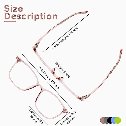 FONHCOO Blue Light Blocking Glasses Women Men TR90 Fashion Round Frame Transparent Eyewear Anti UV Glare Computer Blue light Glasses for Women Men