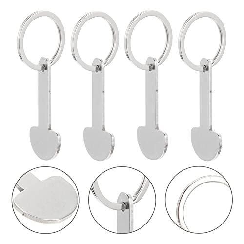 Tofficu 4pcs Trolley Tokens Key Ring Shopping Trolley Tokens Keychain Release Token Coin Keyring Small Aldi Quarter Holder Keychain for Grocery Shopping Cart