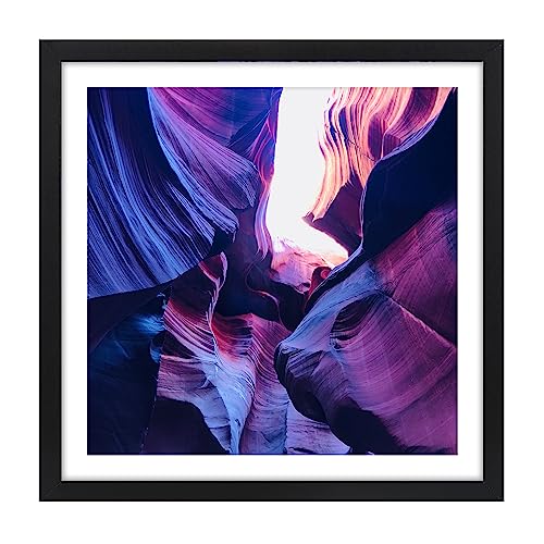 TWING Picture Frames 12x12 Set of 3, Black Large Gallery Wall Frame Set Display Photos 8 x 8 with Mat or 12 x 12 without Mat Wall Mounting Composite Wood