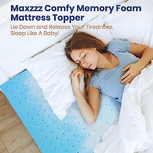 3 Inch Full Size Memory Foam Mattress Topper Gel Infused Bed Mattress Topper for Pressure Relief, High Density Cooling Memory Foam Pad, Certipur-Us Certified