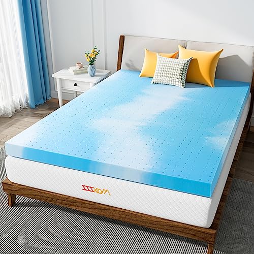 3 Inch Full Size Memory Foam Mattress Topper Gel Infused Bed Mattress Topper for Pressure Relief, High Density Cooling Memory Foam Pad, Certipur-Us Certified