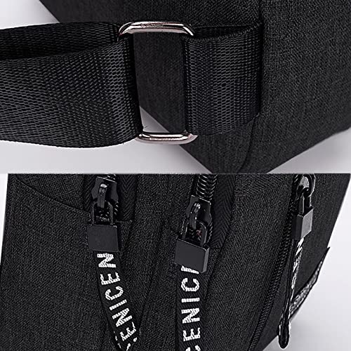 Men's Waterproof Strap Bag Crossbody Backpack with Headphone Hole Hiking Backpack Chest Bag