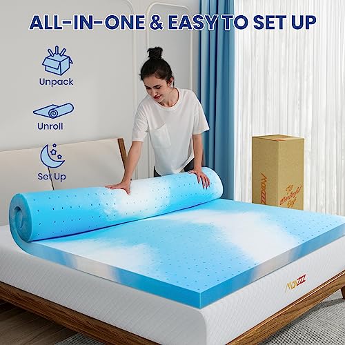 3 Inch Full Size Memory Foam Mattress Topper Gel Infused Bed Mattress Topper for Pressure Relief, High Density Cooling Memory Foam Pad, Certipur-Us Certified