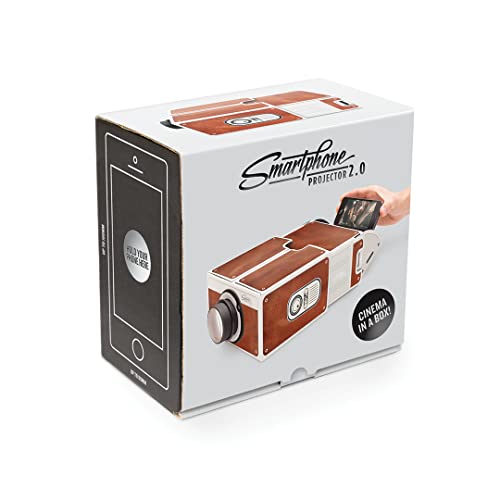 Luckies of London | Portable Smart Phone Projector | Projector Screen for Cell Phone | Bedroom Accessories & Wireless Tech Gadgets | Mobile Phone Accessories / Movie Night Supplies | Brown