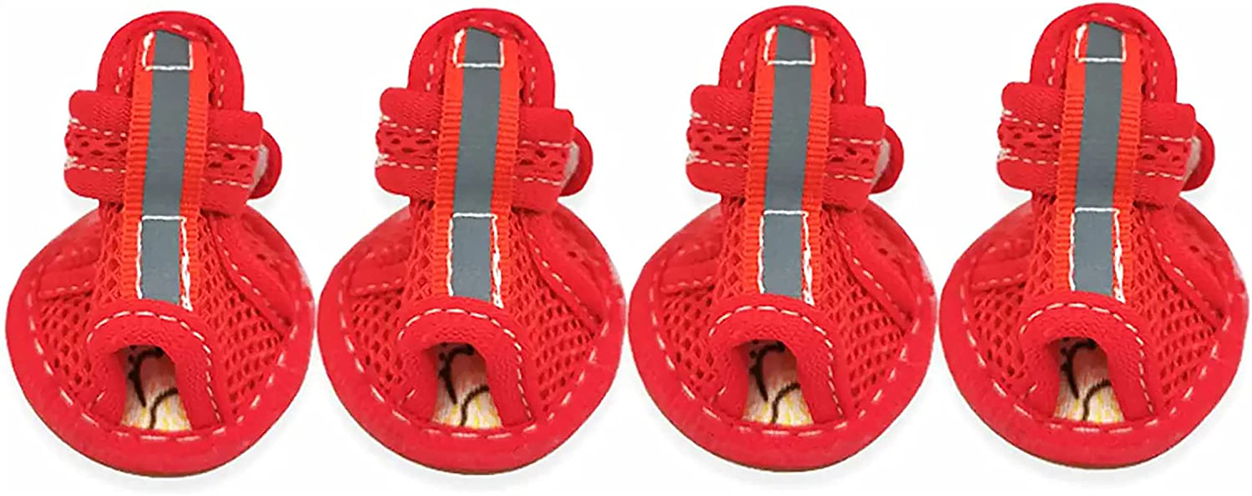 GabeFish Small Dog Summer Mesh Sandal Shoes Puppy Cats Breathable Paw Protectors Red Size 2