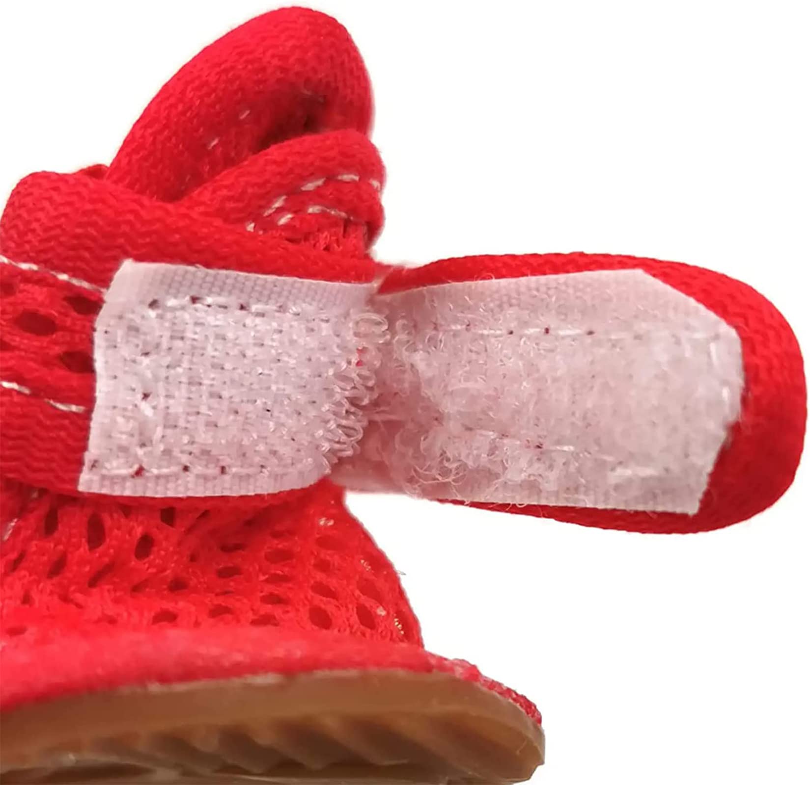 GabeFish Small Dog Summer Mesh Sandal Shoes Puppy Cats Breathable Paw Protectors Red Size 2
