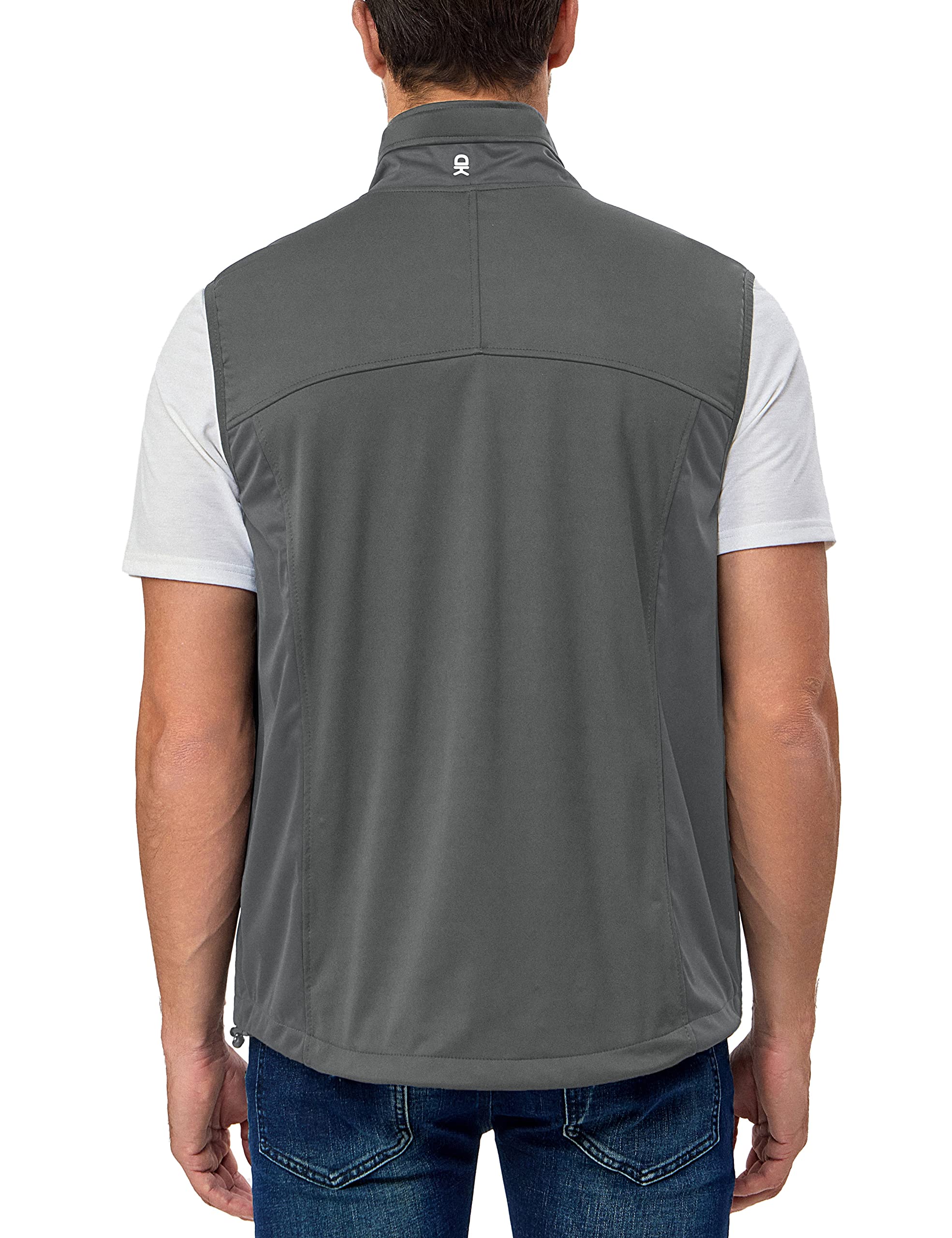 Little Donkey Andy Men's Softshell Vest, Lightweight Golf Vest Windproof Sleeveless Cycling Jacket for Running, Hiking (Pure Grey M)