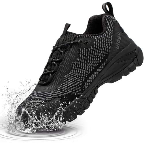 Hiking Shoes for Men Waterproof Lightweight Non Slip Comfortable Breathable Work Walking Trekking Trails Rain Outdoor Ankle Boots impermeable antideslizantes Zapatos de senderismo para Hombre Black