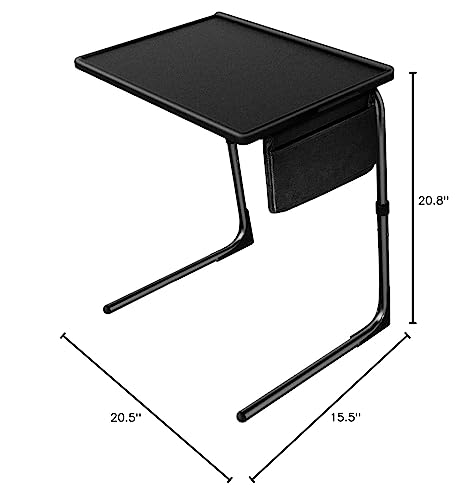 Totnz TV Tray Table, Folding TV Dinner Table Comfortable Folding Table with 3 Tilt Angle Adjustments for Eating Snack Food, Stowaway Laptop Stand,Black