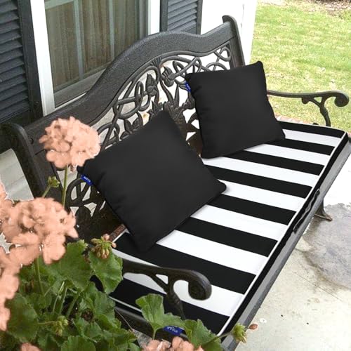 INFBLUE Outdoor Bench Cushion for Patio Furniture Swing Cushions Window Seat Cushions Patio Cushion with Handle and Adjustable Straps (45''x18'')