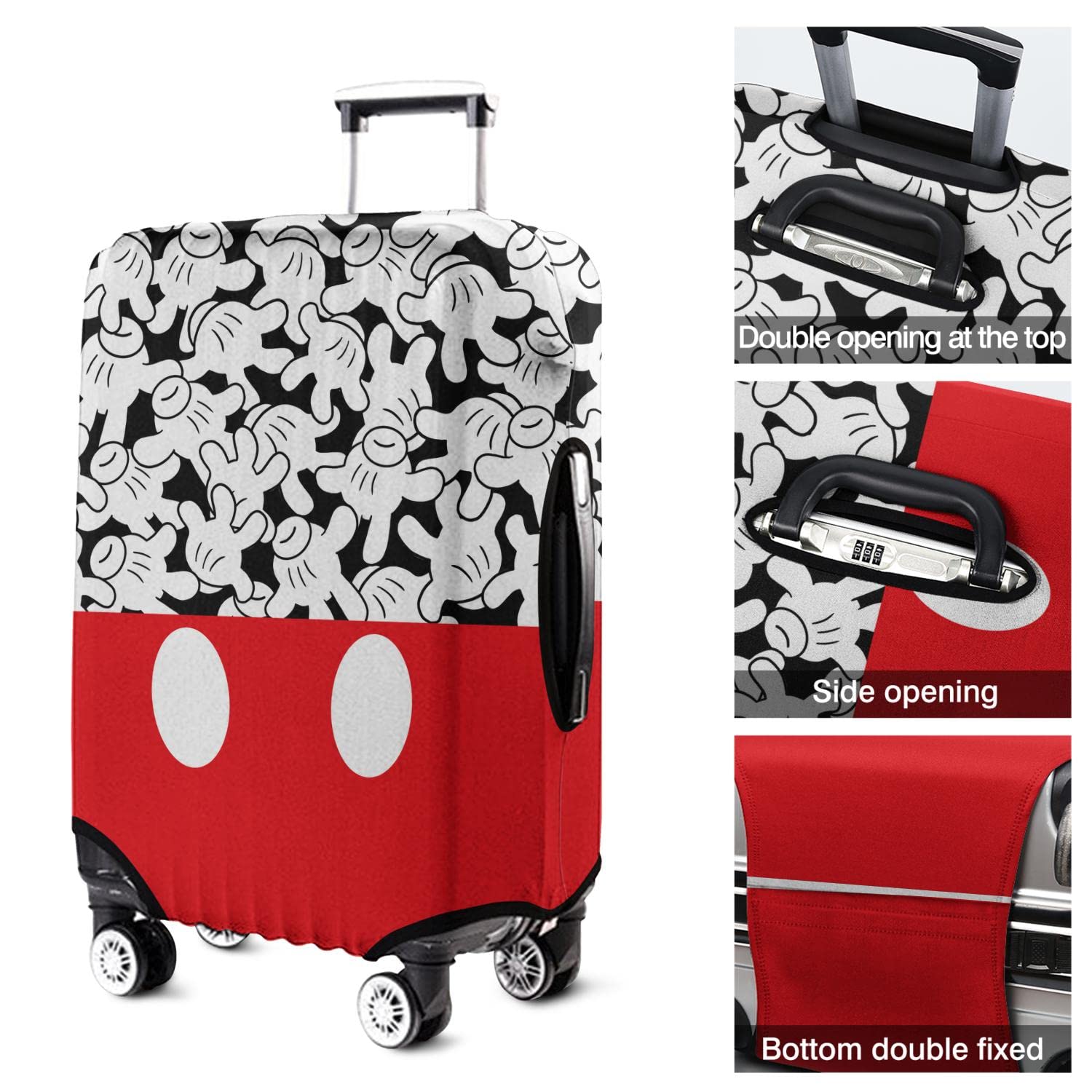 dicilly Luggage Protector Cover Washable Mouse Hands gesture Suitcase Cover Baggage Covers Fit 22-24 Inch Luggage (Go Travel)