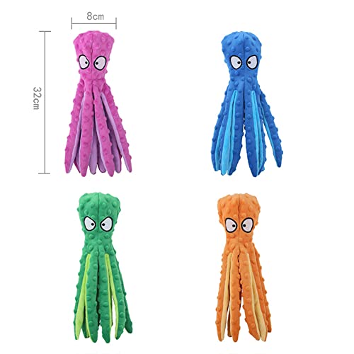 oAutoSjy 2pcs Plush Squeaky Dog Toy No Stuffing Octopus Duck Pet Toy for Small Medium and Large Dogs Crinkle Dog Toy Indoor Pet Interactive Toy Chew Toy for Biting Training Puppy Teething,Purple