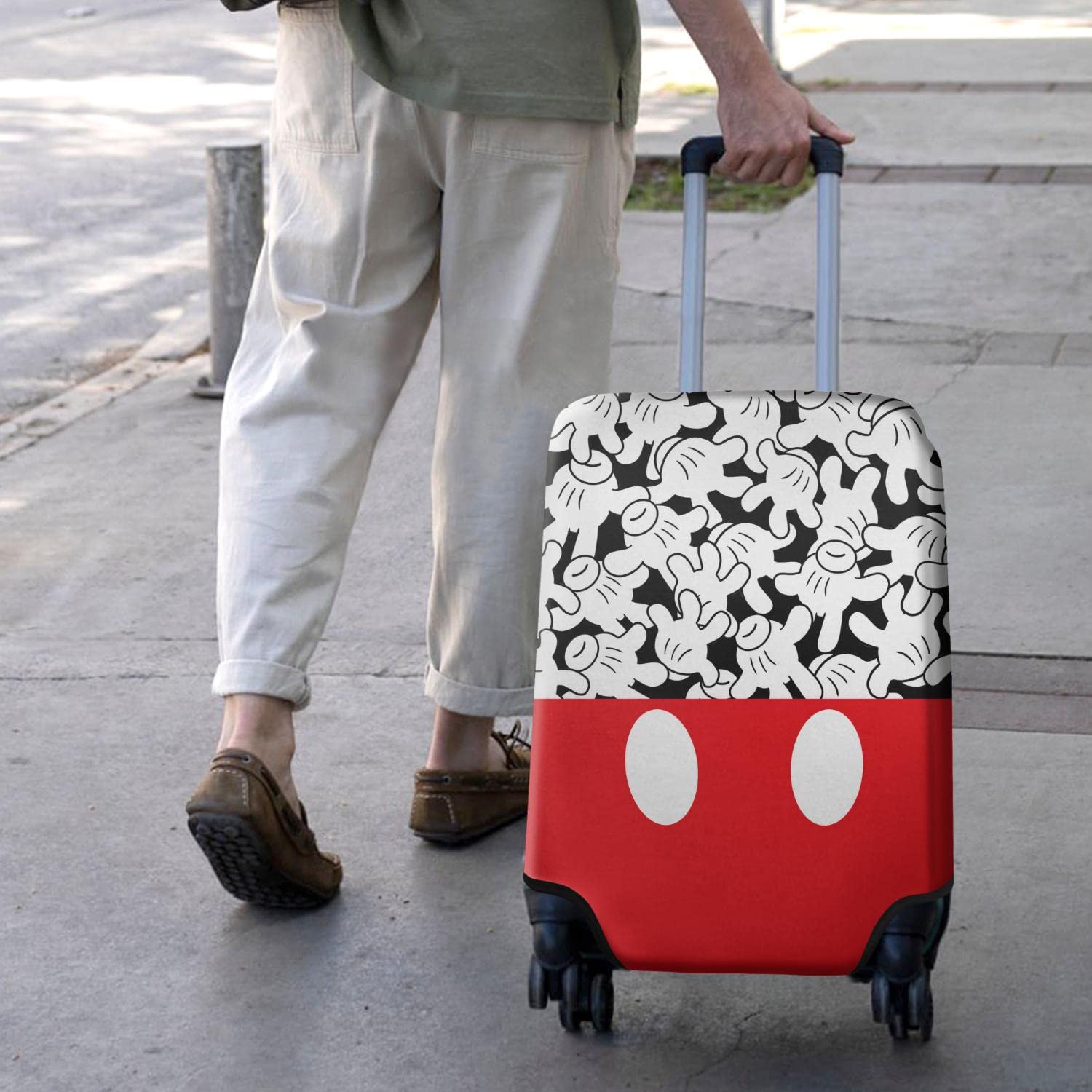 dicilly Luggage Protector Cover Washable Mouse Hands gesture Suitcase Cover Baggage Covers Fit 22-24 Inch Luggage (Go Travel)