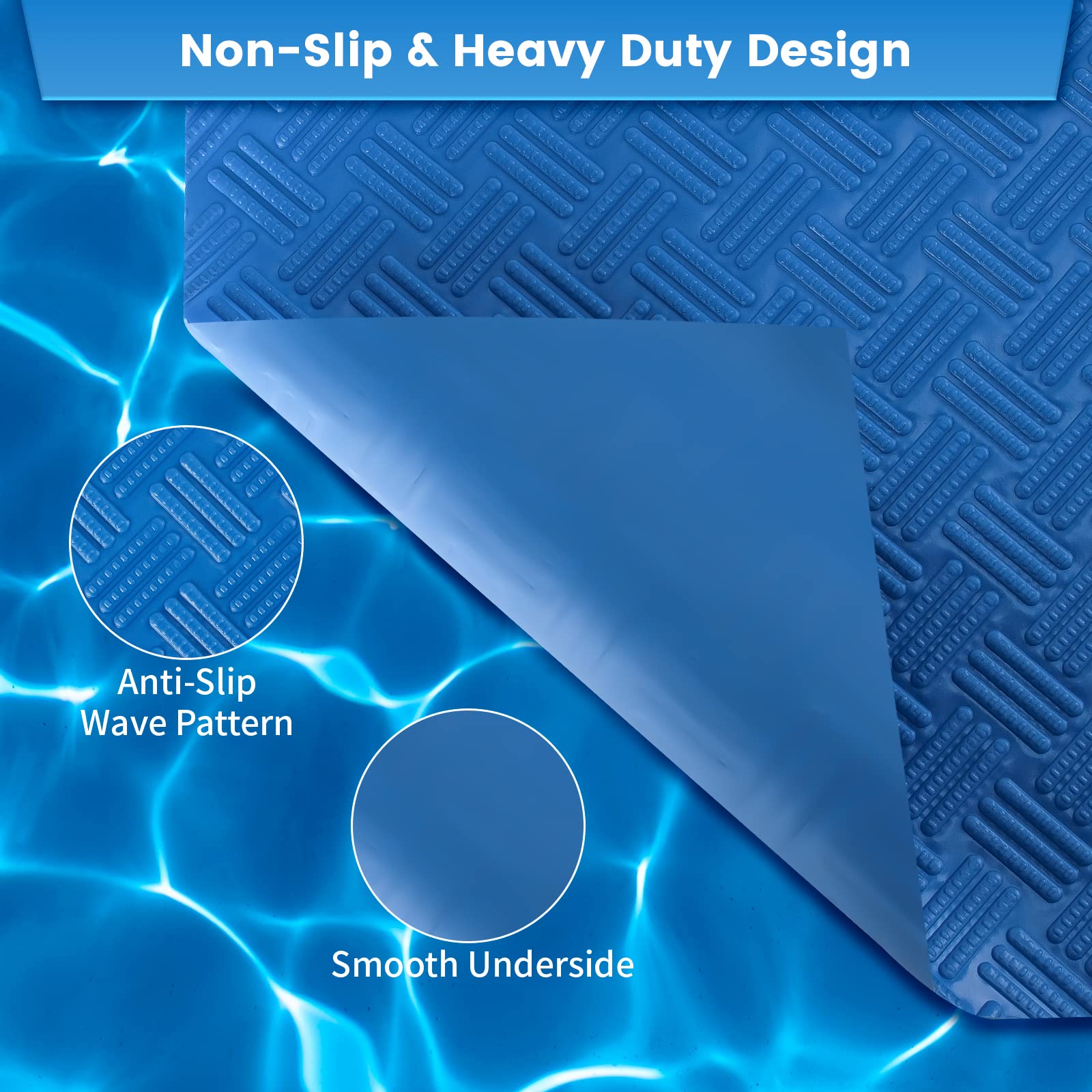 Pool Ladder Mat, Pool Liner Protective Ladder Pad, Pool Ladder Mat for Above Ground Pools, Non-Slip Pool Mats for Pool Bottom/Deck/Stairs/Step/Floor, Swimming Pool Accessories, 36 X 17 inch