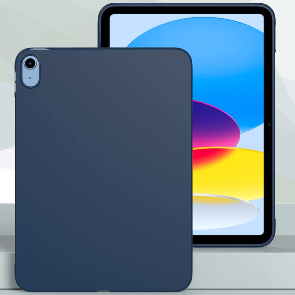 iPad 10th Generation Case, Slim Light Soft TPU Side Corner Protective Cover Case for iPad 10th Generation 10.9 Inch (2022 Model), Navy