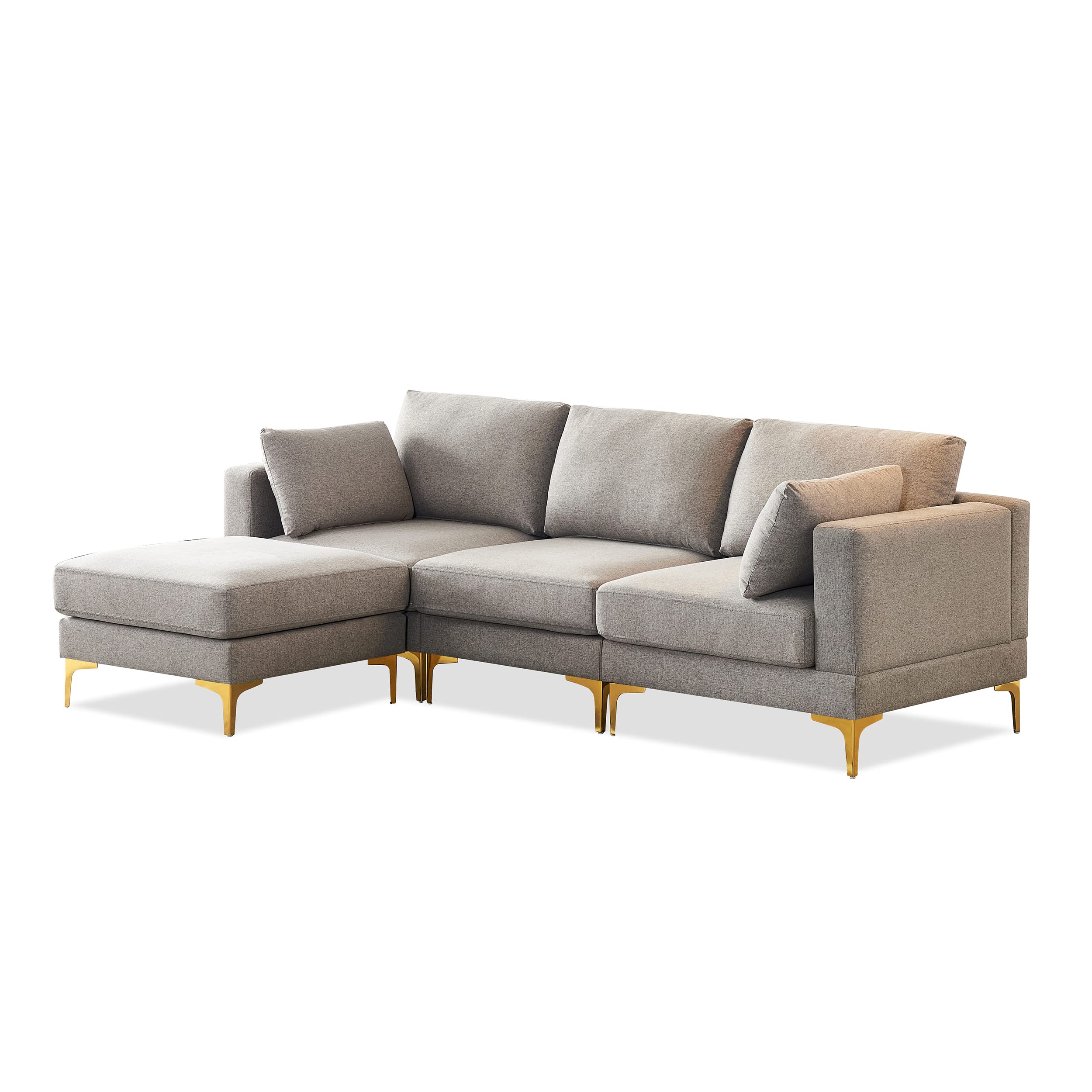 LCH Convertible, L Shaped Reversible Chaise, Sectional Sofa Couch for Small Space, Grey