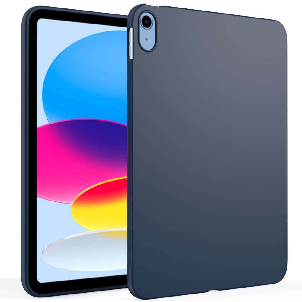 iPad 10th Generation Case, Slim Light Soft TPU Side Corner Protective Cover Case for iPad 10th Generation 10.9 Inch (2022 Model), Navy