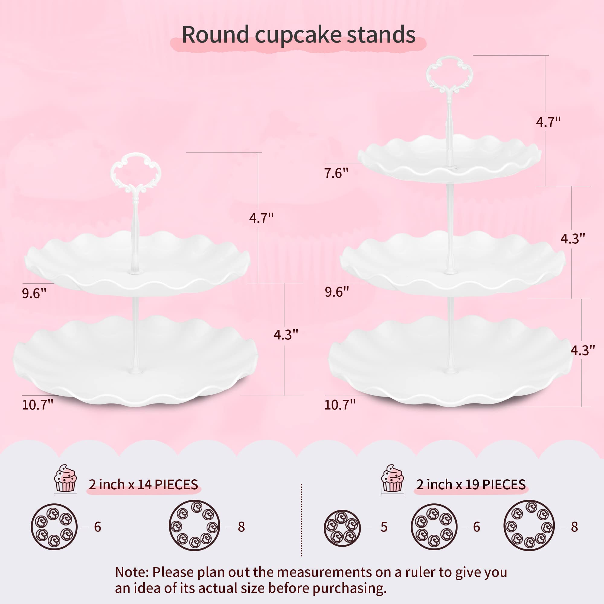 Pack of 11 NWK Dessert Stand Set, 12inch Cake Stand + 2X Large 2-Tier Cupcake Stands + 2X Large 3-Tier Cupcake Stands + 4 x Appetizer Trays +2 x Cake Pop