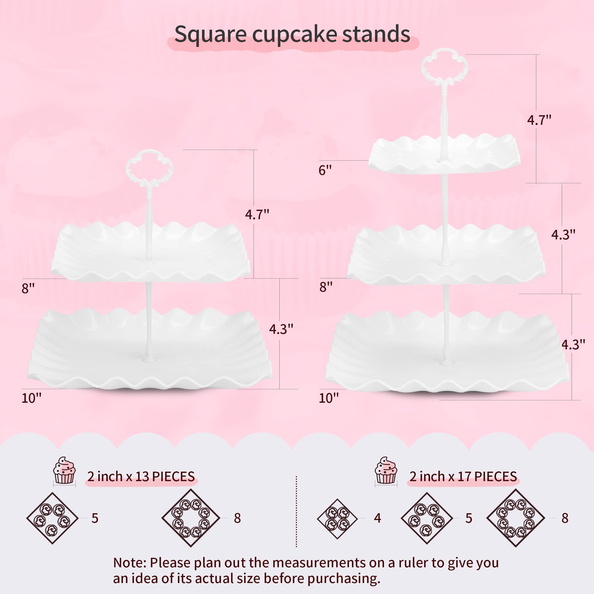 Pack of 11 NWK Dessert Stand Set, 12inch Cake Stand + 2X Large 2-Tier Cupcake Stands + 2X Large 3-Tier Cupcake Stands + 4 x Appetizer Trays +2 x Cake Pop