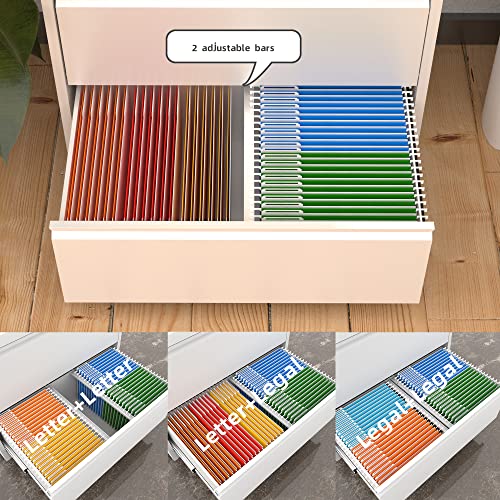 METAN Metal Lateral Filing Cabinet with 2 Drawers for Home Office, Locking Steel Wide File Storage Cabinet for Hanging Legal/Letter A4 Size, Assembly Required, White