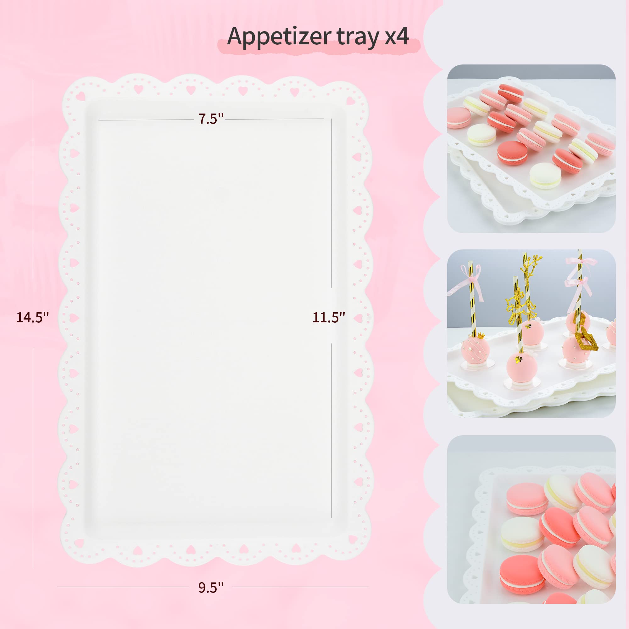 Pack of 11 NWK Dessert Stand Set, 12inch Cake Stand + 2X Large 2-Tier Cupcake Stands + 2X Large 3-Tier Cupcake Stands + 4 x Appetizer Trays +2 x Cake Pop