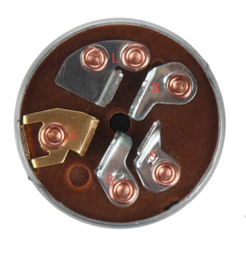 Larbi Universal Riding Lawn Tractor Mower Parts & Accessories Craftsman Riding Mower Ignition Starter Switch with 3 Position 5 Connection termials 2 Keys