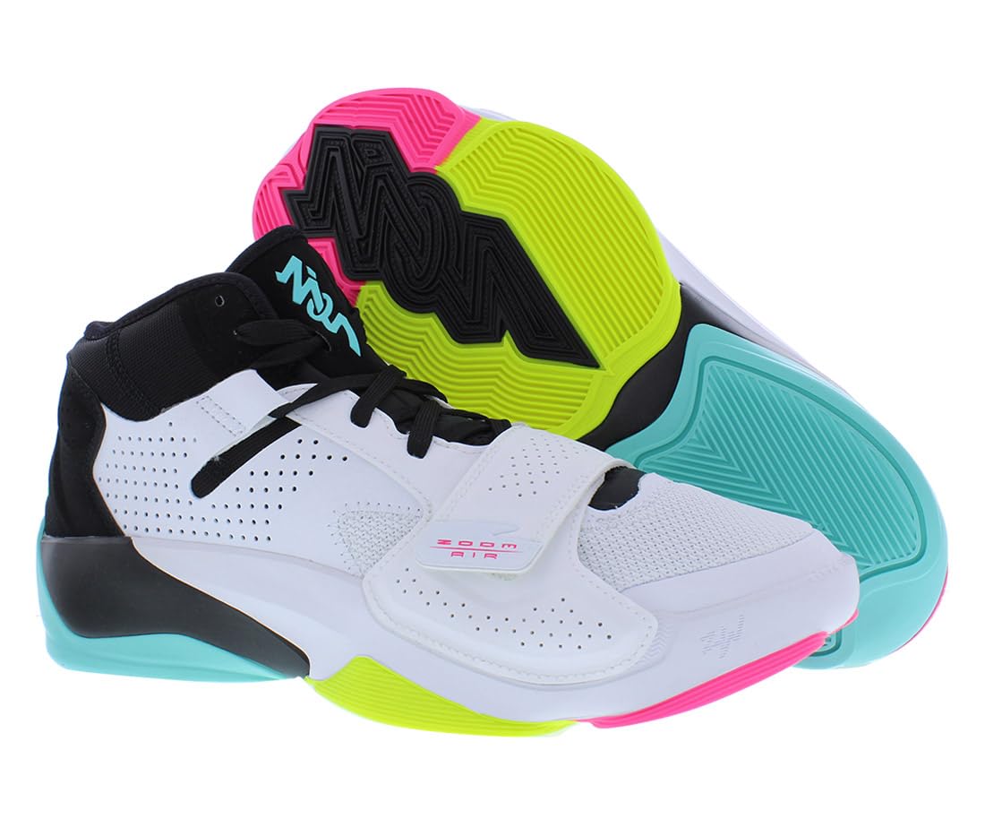 Jordan Zion 2 Men's Basketball Shoes, White/Volt-Black-Dynamic Turquoise, 9.5 M US