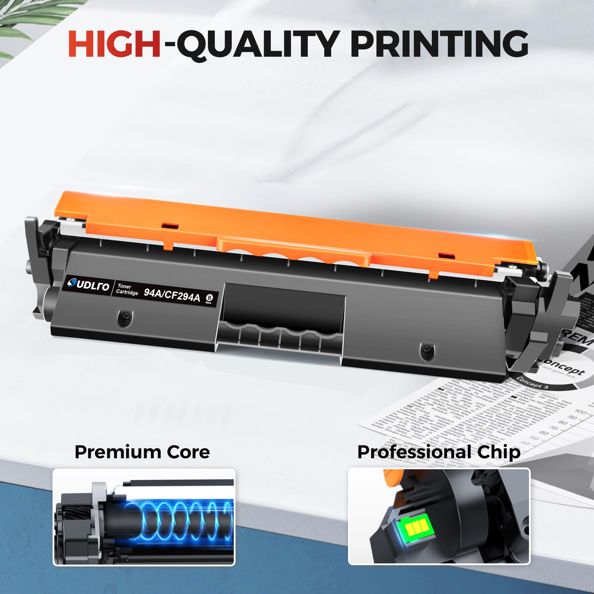 94A Toner Cartridge CF294A (with Chip) Replacement for HP 94A Toner Cartridge Black Compatible with Pro MFP M118dw M148fdw M148dw M149fdw, Pro M118 M148 M149 Printer (Black, 2-Pack)