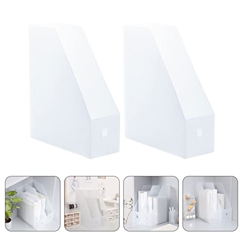 STOBOK File Folder Organizer Plastic Desk Organizer Magazine Rack Magazine File Holder File Holder 2pcs