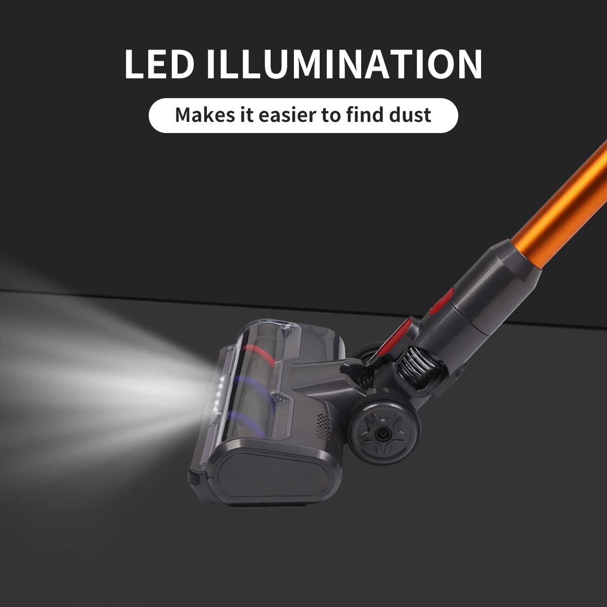 Laymi Hardwood Floor Attachment for Dyson V7 V8 V10 V11 V15 SV10 SV12 SV14 Animal Absolute Vacuum Cleaners with LED Headlights, Bristle Roller Brush Head Replacement Parts
