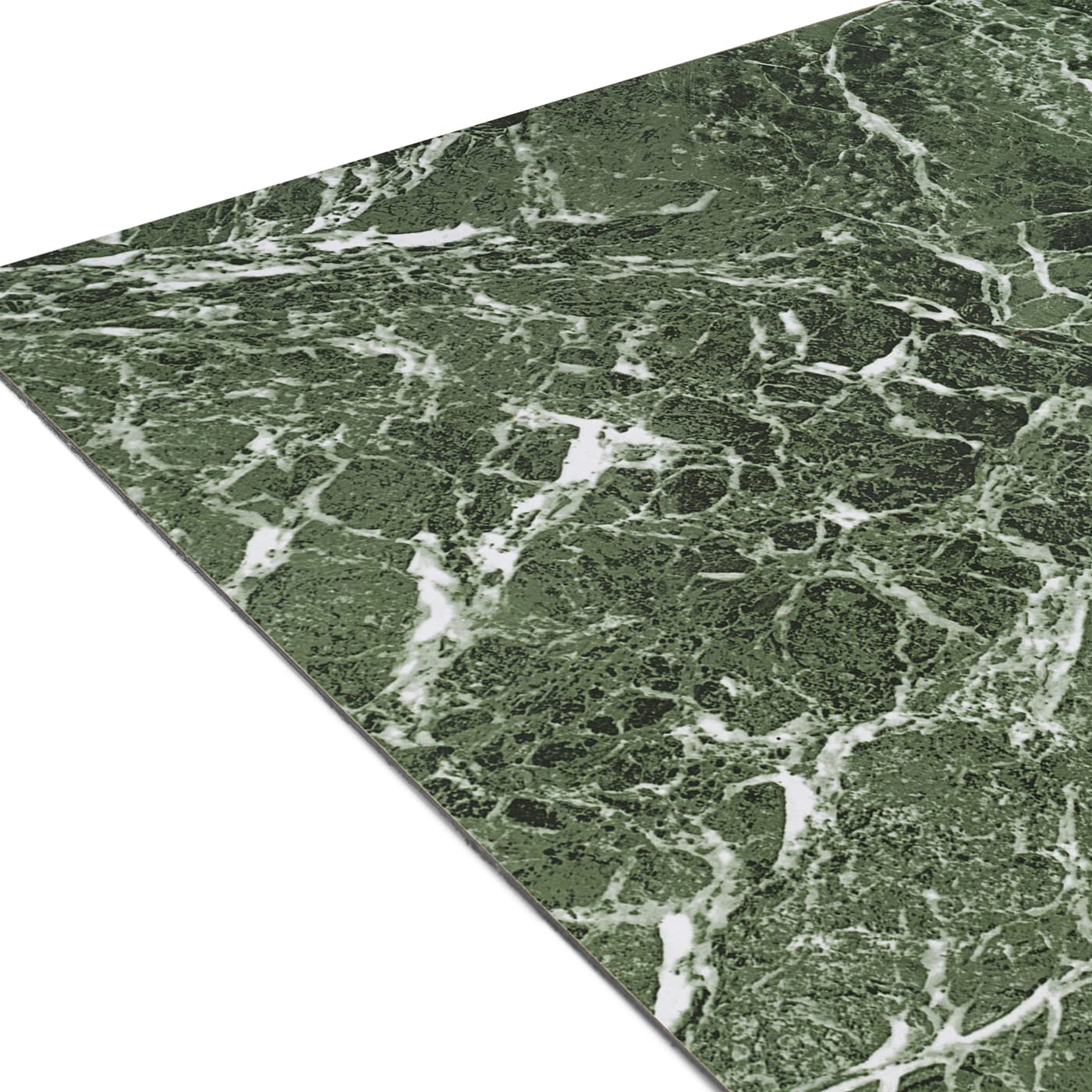 PowerSellerUSA Green Marble Green Vinyl Floor Tiles Self Stick Peel Flooring 12" x 12", 1-Pack (20 Pieces)