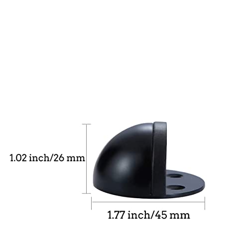 5PCS Double-Sided Adhesive Tape No Need to Drill Doorstop, Stainless Steel Half Dome Floor Door Stop Black Finish Door Stoppers by TPOHH