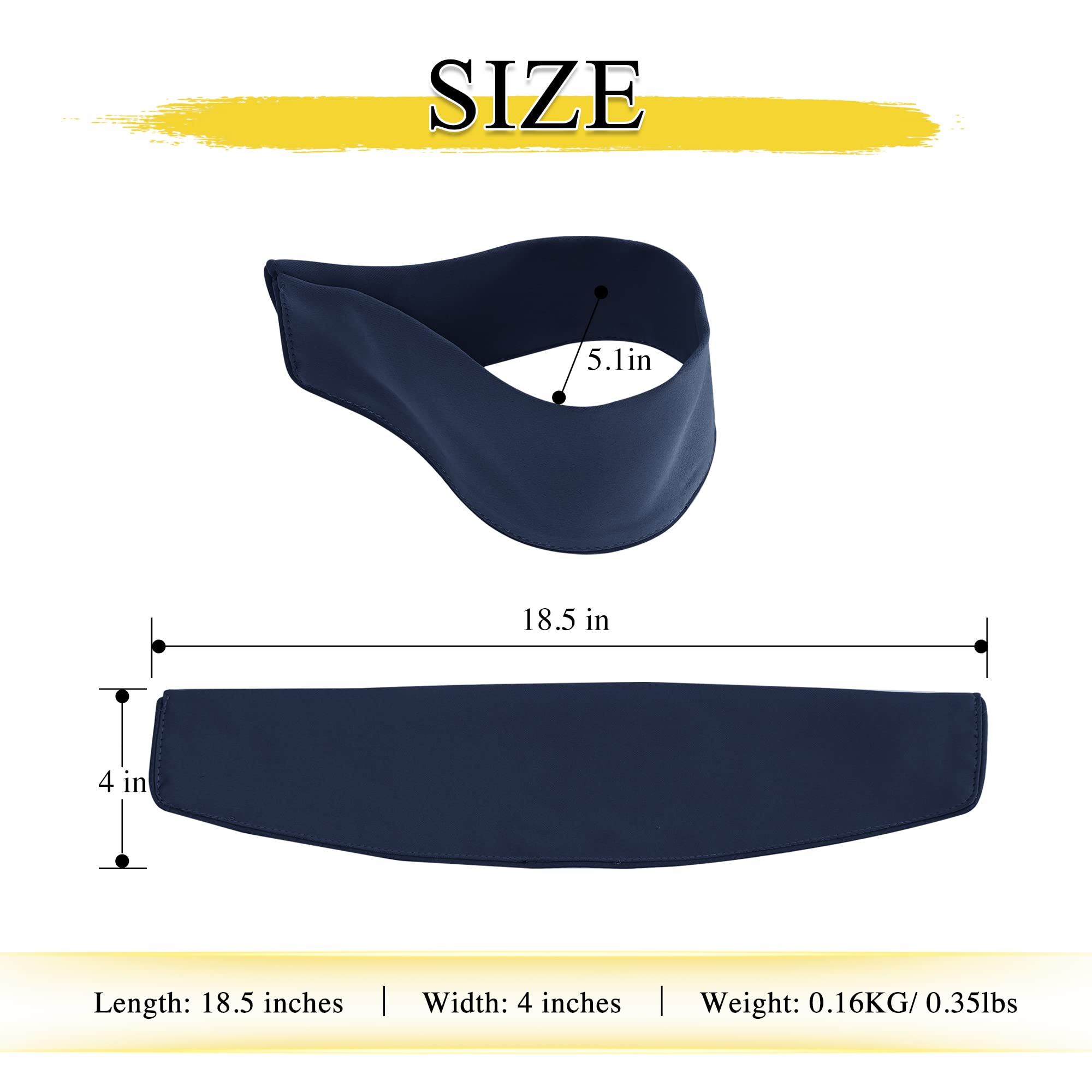 NICETOWN Strong Magnetic Curtain Tiebacks-Curtain Tiebacks for Wall No Screws Perfect of Curtains (Navy Blue, 18.5 X 4 Inches, Set of 4)