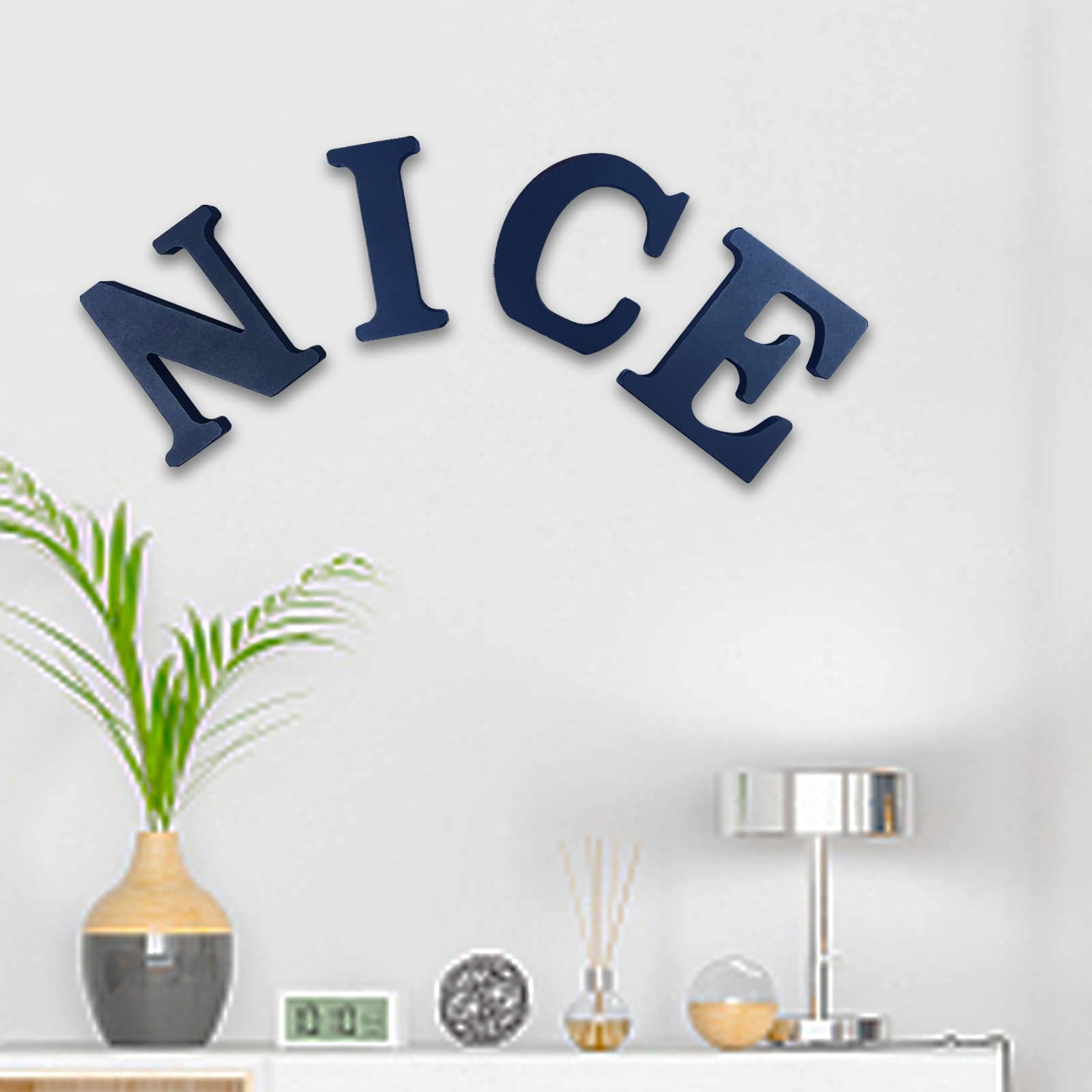 AOCEAN 6 inch Black Wood Letters Unfinished Wood Letters for Wall Decor Decorative Standing Letters Slices Sign Board Decoration for Craft Home Party Projects (J)