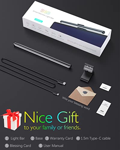 Computer Laptop Monitor Light Bar ,8W USB Working RGB Lamp , Dual Light Desk Lamp , Touch Control & Stepless Dimming & Hue Adjustment, Home Office Desk Light, Gift for Your Family and Friends