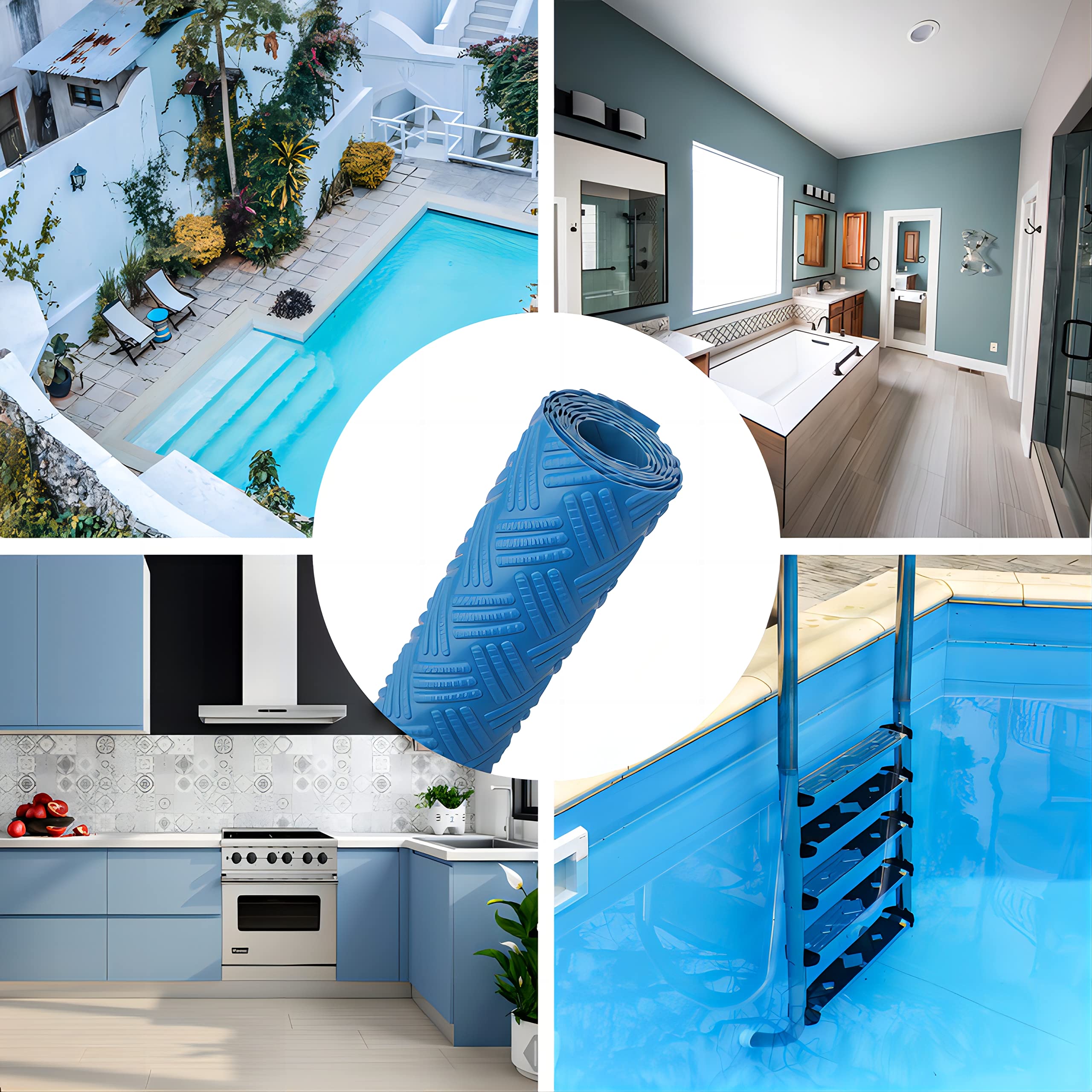 Swimming Pool Ladder Mat,Non-Slip Mat Pool Liner Protector, Swimming Pool Ladder Pad for Swimming Pool Liner and Stairs Protective (36 X 9 inch)