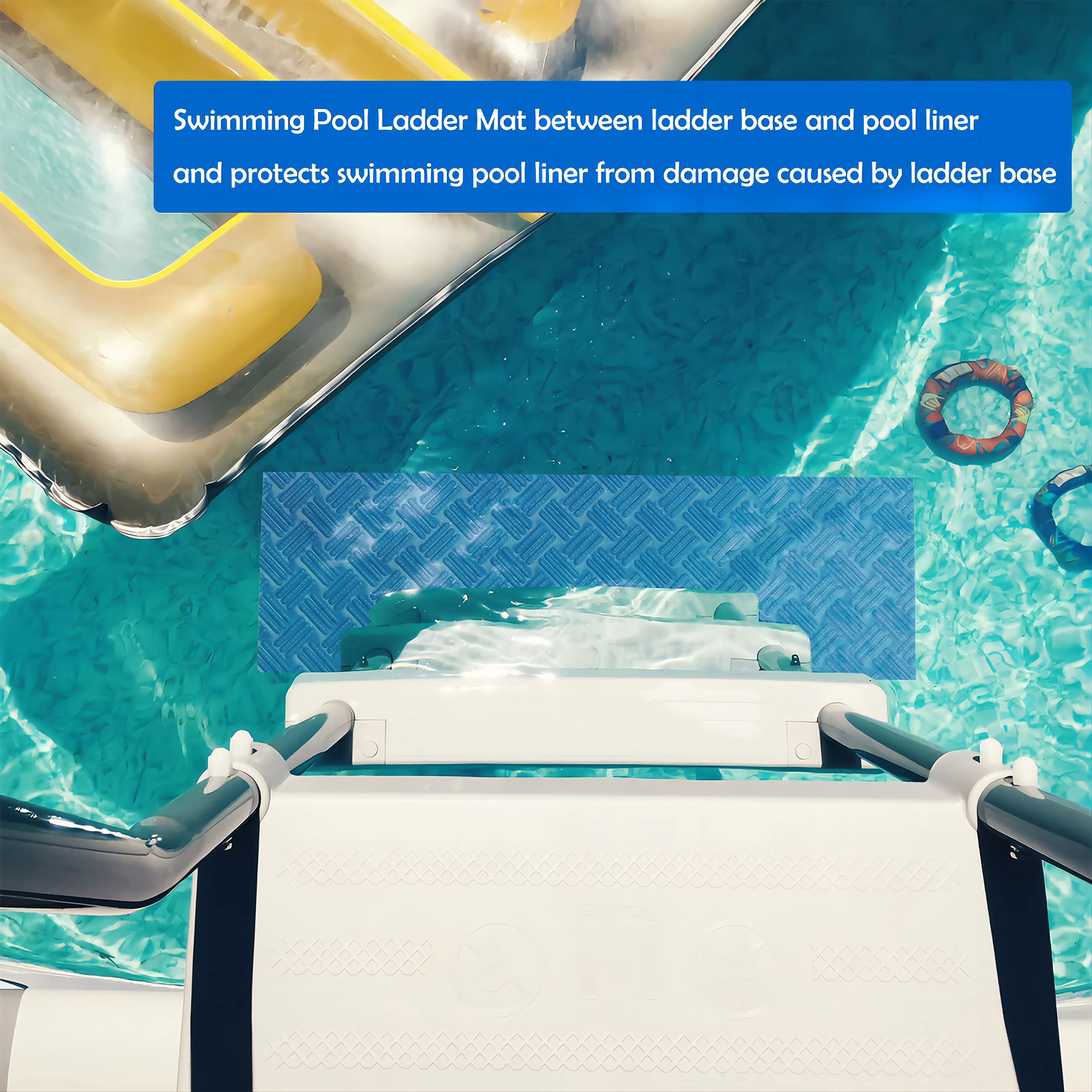 Swimming Pool Ladder Mat,Non-Slip Mat Pool Liner Protector, Swimming Pool Ladder Pad for Swimming Pool Liner and Stairs Protective (36 X 9 inch)