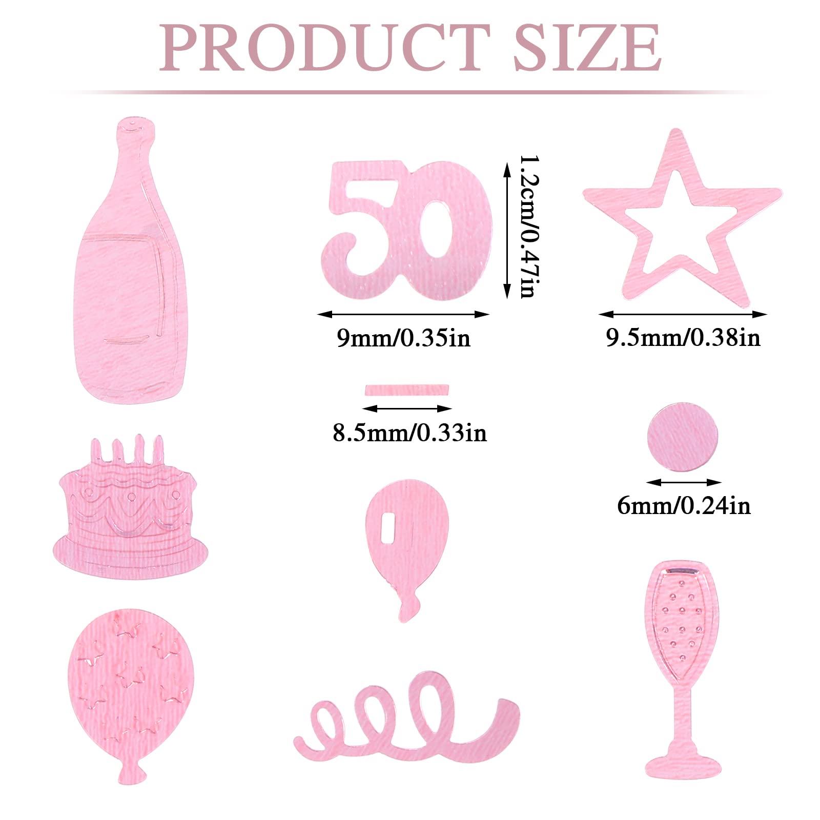 Thinp 3000 Pcs Birthday Confetti, Number 60 Happy Birthday Table Confetti Birthday Cake Confetti Pink Birthday Confetti Table Scatter Decorations for Birthday Wedding Anniversary Party Supplies (50)