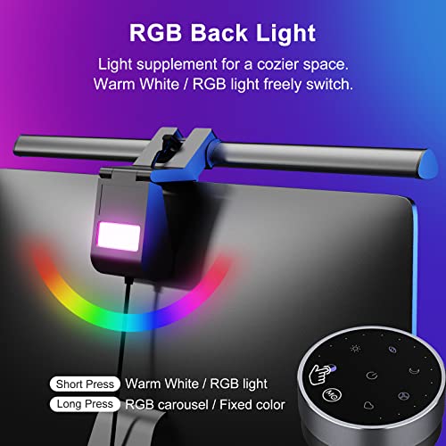 MG Monitor Light Bar, LED Computer Light with Wireless Controller RGB Monitor Backlight Auto-Dimming Hue Tunable USB Powered Monitor Lamp Desktop Screen Bar for Desk/Gaming/Home/Office