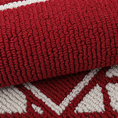 COSY HOMEER Thick 48x20 Inch/30X20 Inch Kitchen Rug Mats Made of 100% Polypropylene 2 Pieces Soft Kitchen Mat Specialized in Anti Slippery and Machine Washable (Red)