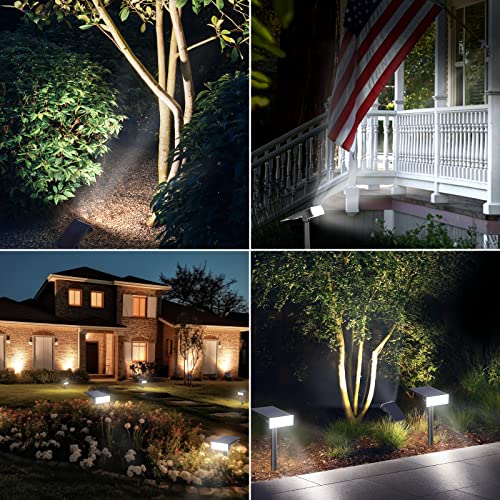 Barrina Solar Spot Lights Outdoor, 24 LEDs 6500K 3 Modes Led Garden Spot Lights Solar Powered, IP65 Waterproof, Auto ON/Off Outdoor Solar Light for Yard Driveway Lawn Patio Pathway, 2 Pack