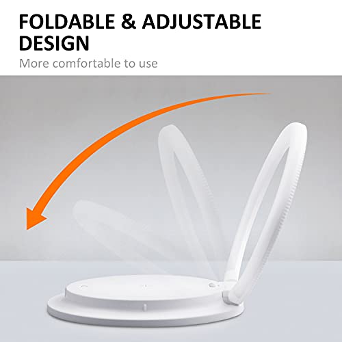 LED Desk Lamp with Wireless Charger,Bedside Lamp with Wireless Charger Compatible with Most Wireless Charging Enabled Devices(White)