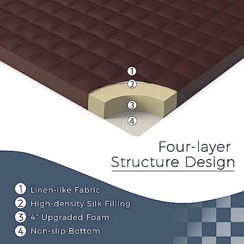 MAXYOYO Floor Mattress Japanese Futon Mattress, Full Thicken Sleeping Pad for Floor Folding Mattress Tatami Mat Camping Mattress with Removable Cover