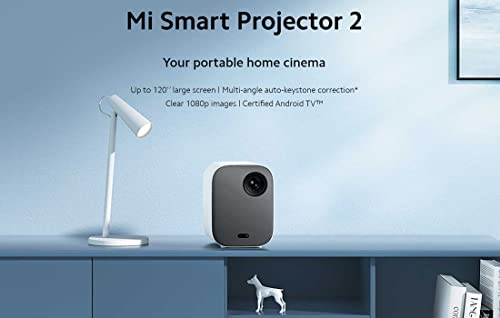 Xiaomi Mi Smart Home Compact Projector, Android TV Compatible with Remote Control, Screen Size 60"-120", 1080P Full HD, HDR10 Decoding, 500 ANSI Lumen, with Dolby Audio Decoding