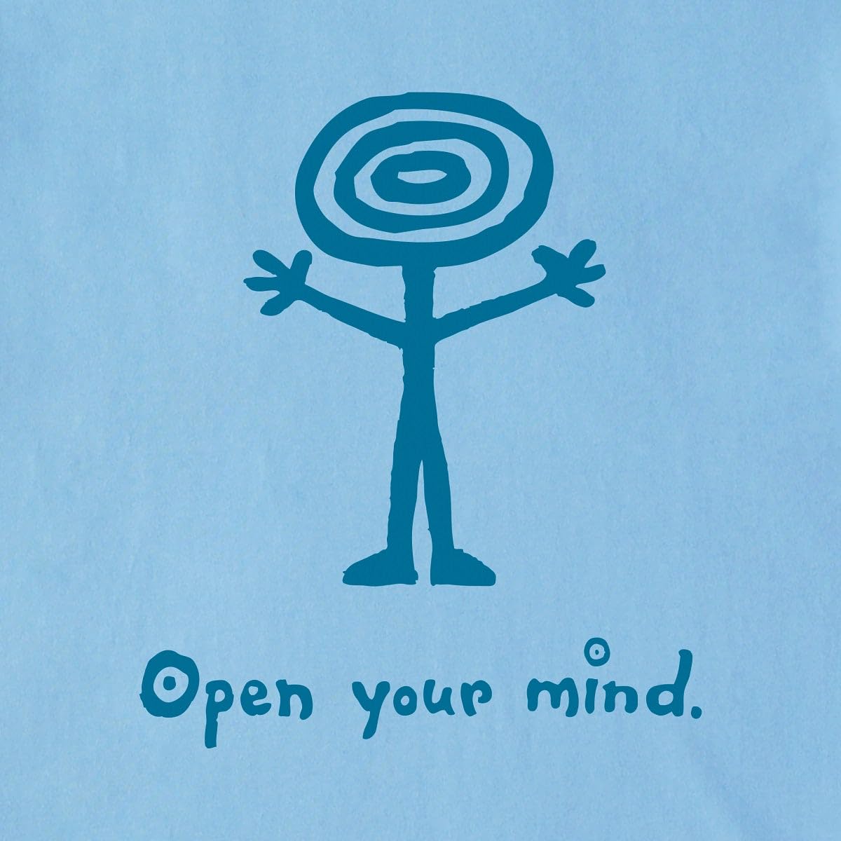 Life is Good. Men's Open Your Mind SS Crusher Tee, Cool Blue, Large