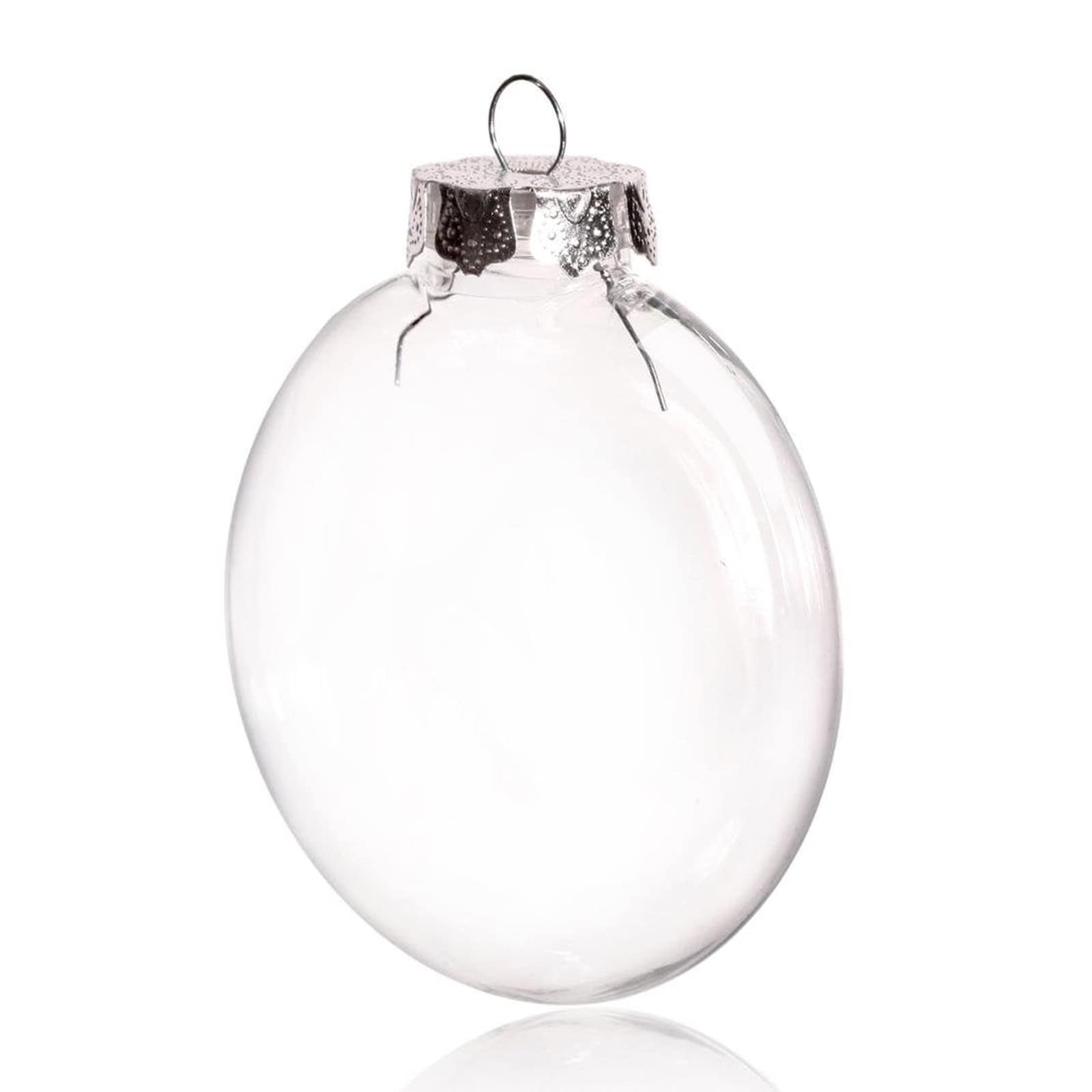 12 Pack Fillable Ornaments Balls, 3.15 Inch DIY Clear Plastic Flat Disc Ornaments for Craft Projects, Wedding, Christmas, Party, Home Decor