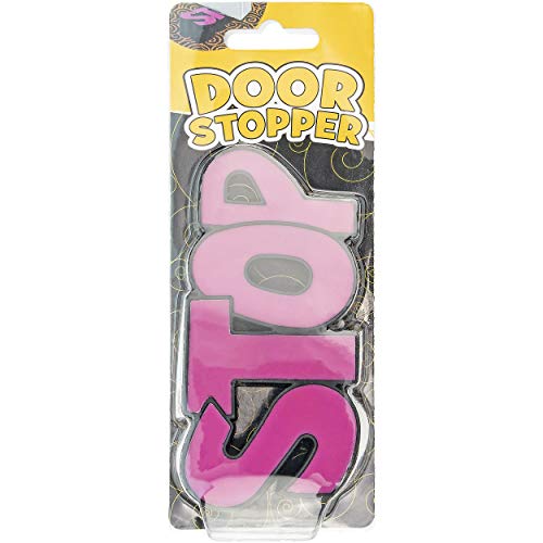 Stop Door Stopper Wedge, Pink - Fairly Odd Novelties - Funny Home, Office, Dorm Room Accessory Gift