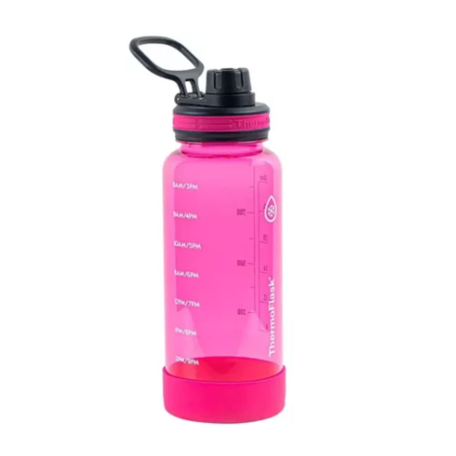 Thermoflask Premium Quality Motivational Water Bottle with Straw Lid with Times to Drink, BPA Free Tritan Plastic, 32 Ounce, 2-Pack, Orchid/Jadite