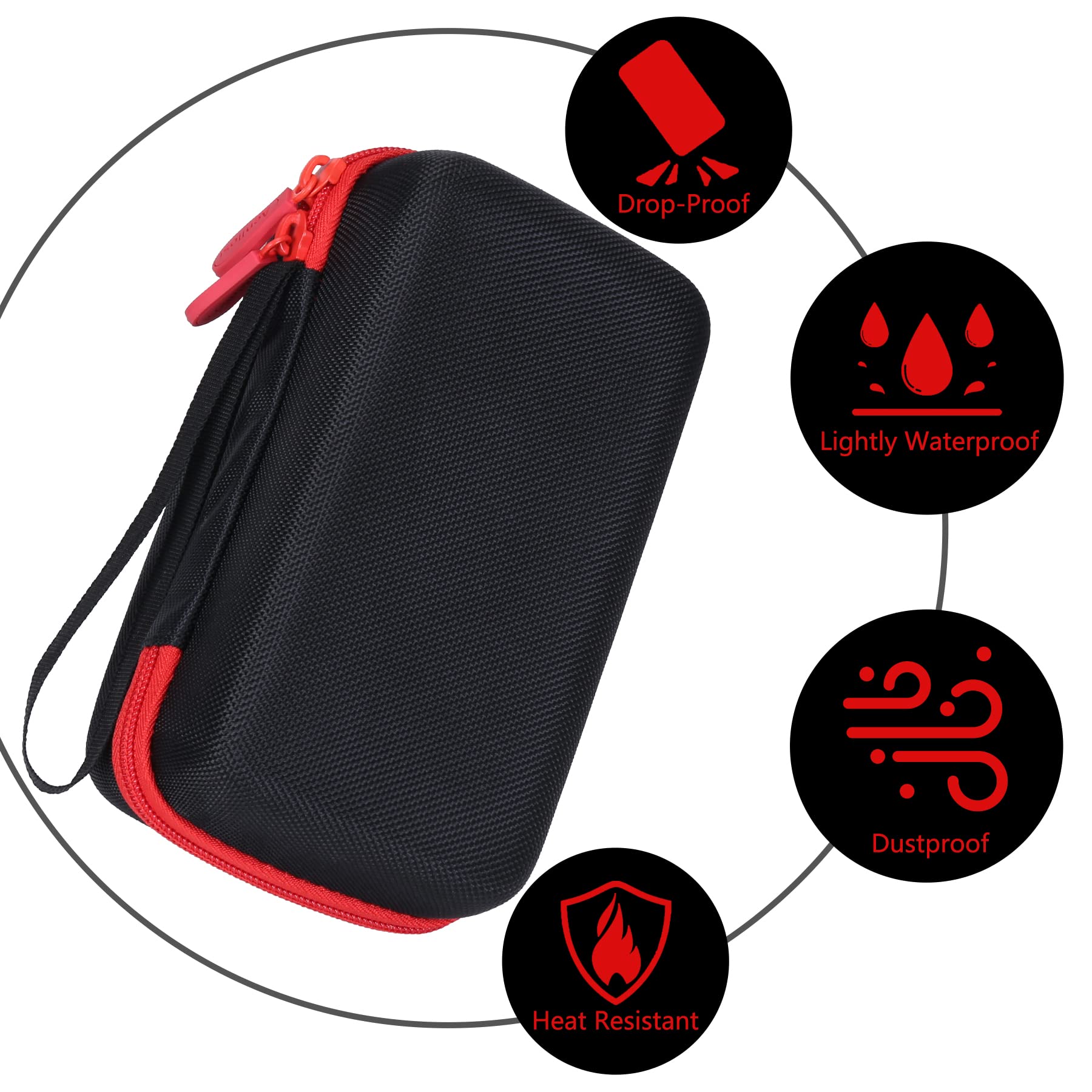 Aenllosi Hard Carrying Case Compatible with NEXPOW T11F 12V Car Jump Battery Starter Power Pack with USB,1000A Quick Charge Battery Booster Holder (Red Zipper,Case Only)